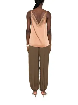 FORTE_FORTE Lace Trim V-neck Top - Multicolor