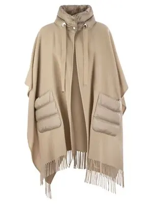 Herno Poncho Resort In Warmy E Nylon Ultralight - Cream