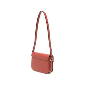 A.p.c. Leather Shoulder Bag With Gold-tone Hardware - Orange