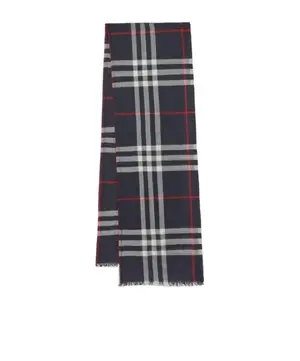 Burberry Burberry Lightweight Check Scarf Navy Blue
