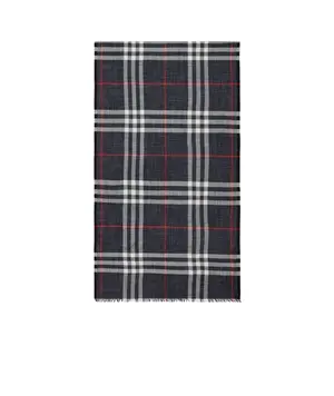 Burberry Lightweight Check Scarf - Navy Blue