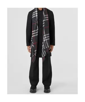 Burberry Lightweight Check Scarf - Navy Blue