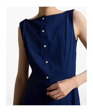 Polo Ralph Lauren Boat-neck Buttoned Maxi Dress