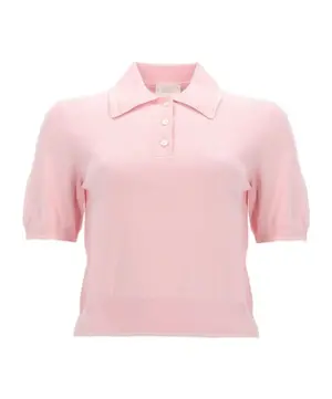 A.p.c. Short-sleeved Knitted Polo Top - Pink