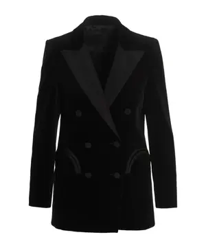 BLAZÉ MILANO Everyday Double-breasted Velvet Blazer