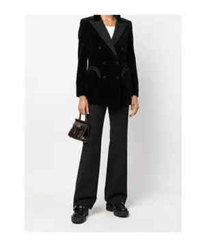 BLAZÉ MILANO Everyday Double-breasted Velvet Blazer