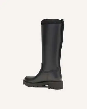 Moncler Waterproof Knee-high Boots With Drawstring Closure
