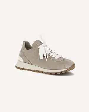 Brunello Cucinelli Suede Sneakers With Embellishments