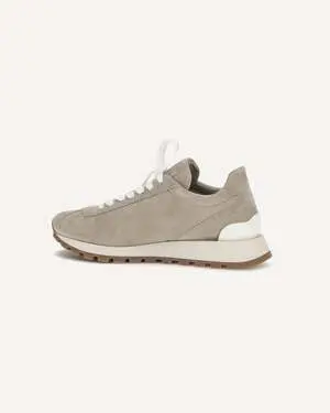 Brunello Cucinelli Suede Sneakers With Embellishments