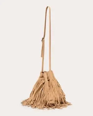 Simkhai Marena Suede Fringe Bucket Bag - Brown