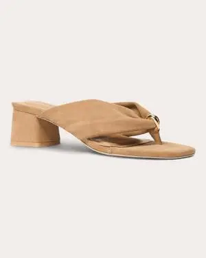 Simkhai Stella Suede Block Heel Sandal - Brown