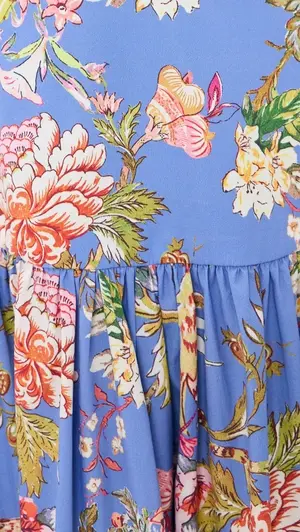 Hemant & Nandita Floral Print Halterneck Maxi Dress