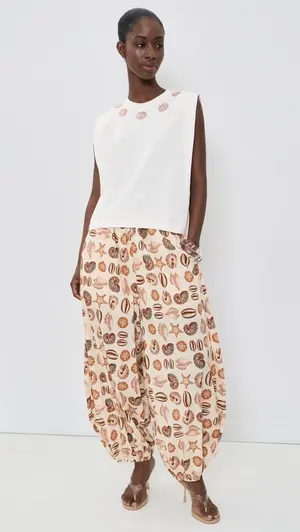 Farm Rio Seashell Embroidered Tee