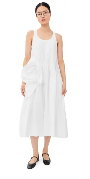 Simone Rocha Pressed Rosette Flounce Dress - White