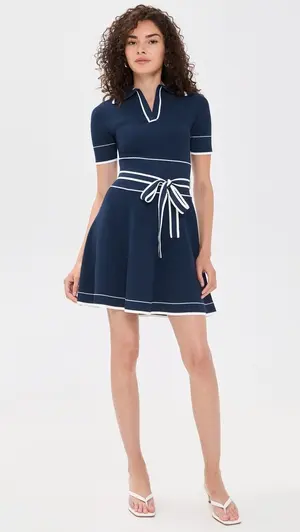 Shoshanna Maren Ribbed Knit Collared Dress