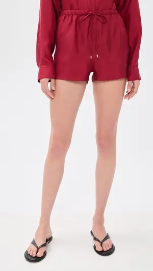 Comme Si Silk Drawstring Shorts