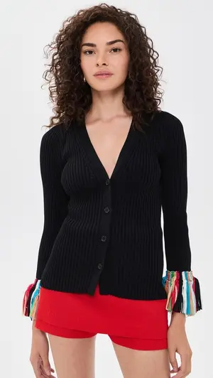 SIMONMILLER Cara Knit Fringe Cardigan