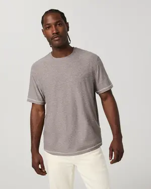 Vuori Short Sleeve Strato Tech T-shirt Contrast - Heather Grey