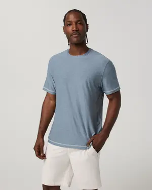 Vuori Short Sleeve Strato Tech T-shirt Contrast - Waterfall Heather
