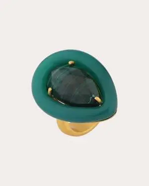 BOHÈME BY VÉRO Onyx & Malachite Large Drops Ring