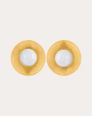 BOHÈME BY VÉRO Moonstone Cyclo Stud Earrings - Green