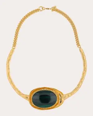 BOHÈME BY VÉRO Malachite Rococo Large Collar Necklace - Gold