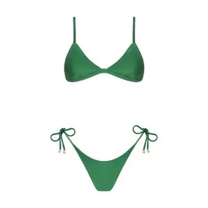 ACUARELA BRAND Royale Triangle Brazilian Bikini Set - Green