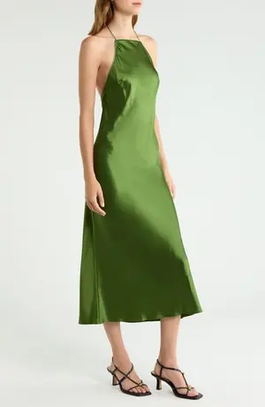 REFORMATION Sleeveless Silk Maxi Dress - Topiary