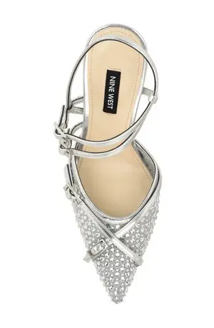 Nine West Pertee Crystal Embellished Ankle Strap Pump