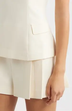 Line & Dot Cosette Sleeveless Bateau Neck Romper With Pleated Shorts