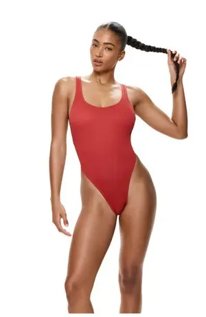 AU NATUREL BY GOTTEX Gottex Tubular High Leg Ring Detail One Piece