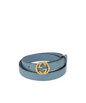 Gucci Blondie Skinny Leather Belt With Double G Clasp