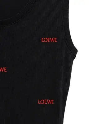 Loewe Logo Embroidered Ribbed Knit Tank Top