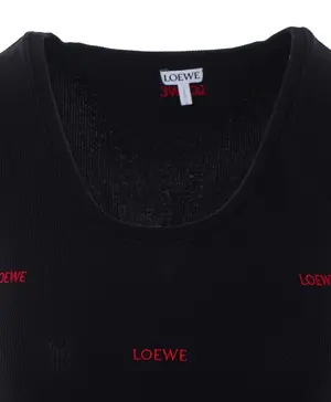 Loewe Logo Embroidered Ribbed Knit Tank Top