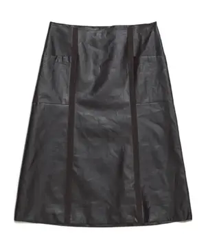 Paloma Wool Vertical Cut Detailed Midi Skirt - Black