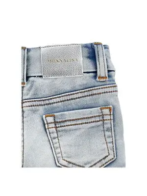 Monnalisa Embroidery And Lace Denim Shorts