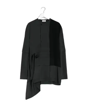 LEMAIRE Pleated Asymmetrical Blouse - Black