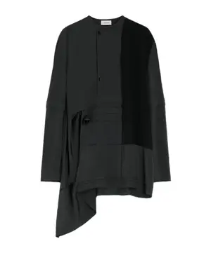 LEMAIRE Pleated Asymmetrical Blouse - Black