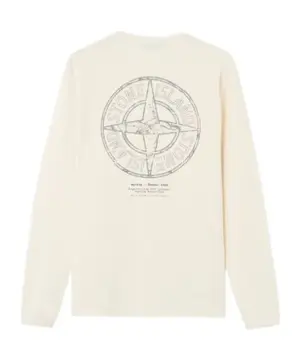 Stone Island Regular-fit Long-sleeve T-shirt With Stone Print