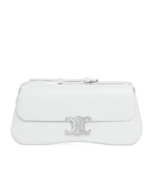 Celine Medium Lola Bag In Shiny Calfskin - White