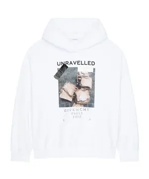 Givenchy Hoodie Sweatshirt In Fleece With Archive Print - White
