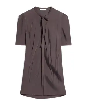 LEMAIRE Creased Blouse - Bright Brown