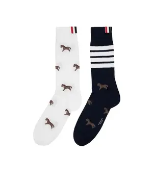 Thom Browne Jacquard Pattern Mid-calf Socks