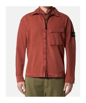 Stone Island Regular-fit Zip-up Overshirt With Pocket