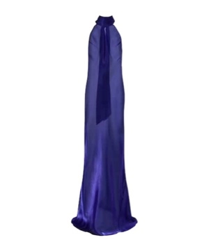Galvan Sienna Semi-sheer Organza Gown - Blue