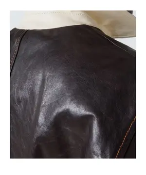 WALES BONNER Prince Leather Varsity Jacket