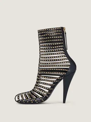 Givenchy Cage Ankle Boots In Leather With Studs