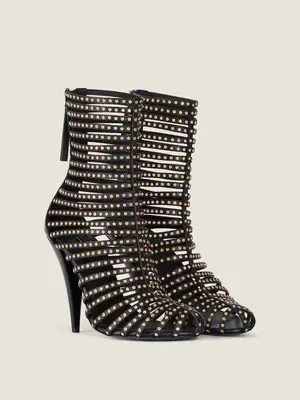Givenchy Cage Ankle Boots In Leather With Studs