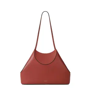 Givenchy Small Facet Tote Bag In Grained Leather - Red Pottery