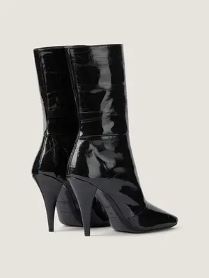 Givenchy Sliced Square Ankle Boots In Shiny Leather